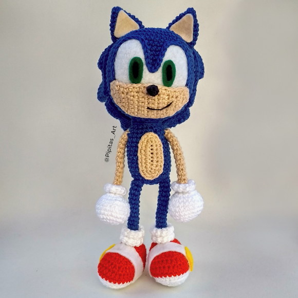 Sonic Crochê Amigurumi - Pipitas Art